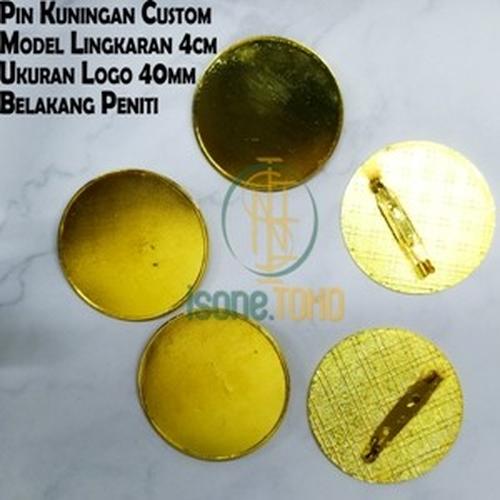 Jual Pin Kuningan Emas Peniti Lingkaran Bulat 4cm Polos Polosan Lencana ...