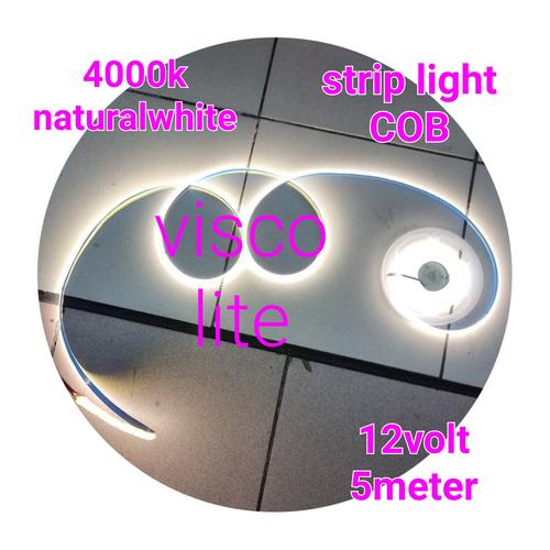 Jual strip light cob 4000k 12v 5meter / drop ceiling plafon led 12volt 5m - 4000k natural ...