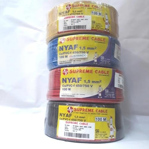 Jual Nyaf Kabel listrik serabut 1x1.5 1x1,5 1.5 mm Supreme 100 M meter - Hitam - Kota Tangerang ...
