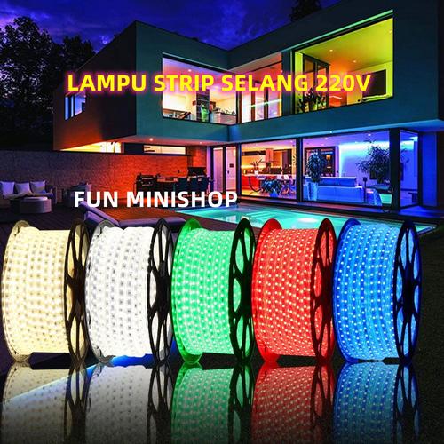 Jual LAMPU SELANG STRIP LED OUTDOOR 220V MATA BESAR 5050 - Merah ...