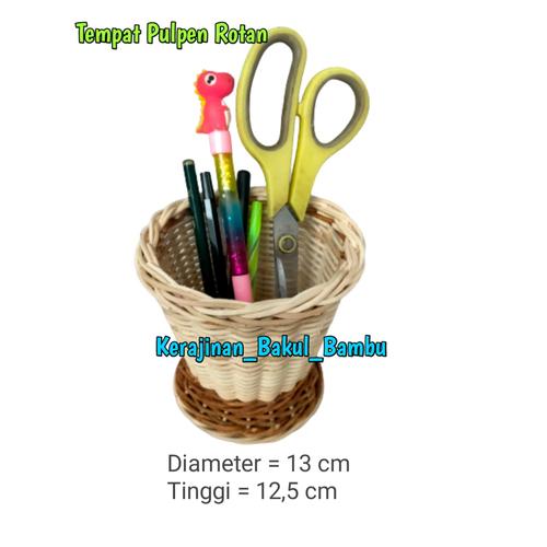 Jual keranjang tempat pensil pulpen tempat pulpen meja kantor rotan ...