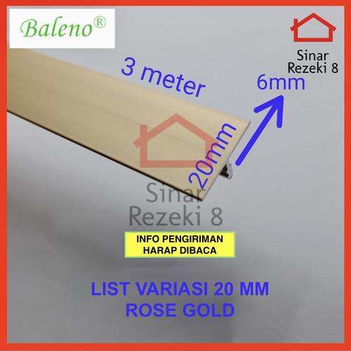 Jual List Variasi T 20 mm Rose GOLD / Lis Aluminium Edging Penutup Celah - Kota Tangerang ...