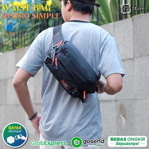 Jual Tas Selempang Pria Distro Kecil Hitam Simpel Murah Waistbag Cowok ...