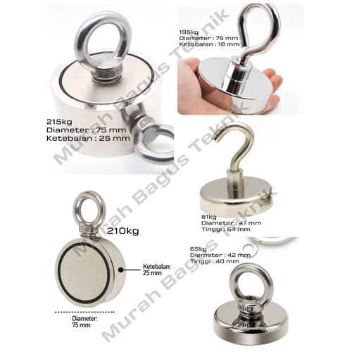 Jual Magnet Neo / Neodymium Bulat NDFeb Gantungan Model Round Hook ...