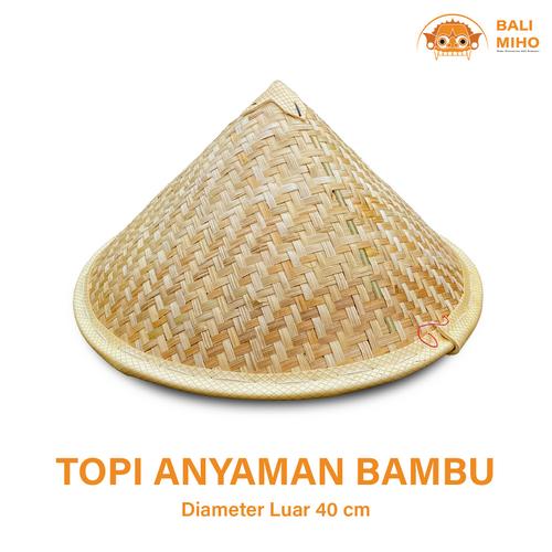 Jual Topi Petani Anyaman Bambu Diameter 40 cm Tinggi 20 cm - Topi ...
