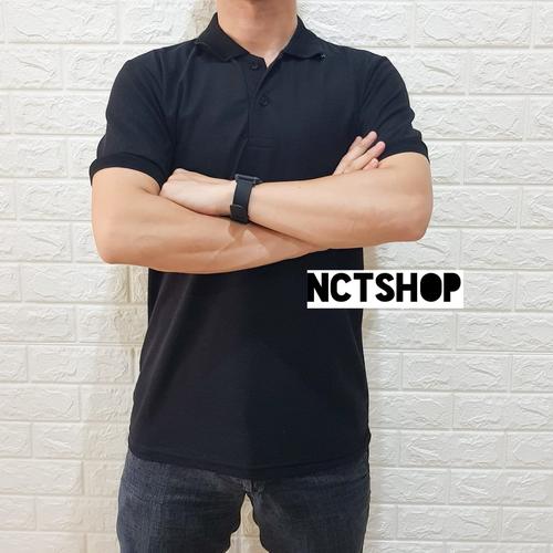 Jual kaos kerah polo shirt polos pria cowok / polo shirt unisex hitam ...