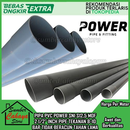 Jual Pipa Pralon PVC Air 2 1/2" INCH POWER SNI S12,5 MOF PARALON PIPE 1 ...