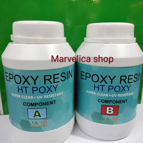 Jual Epoxy resin HT Poxy kuning clear + hardener @600gram net - Jakarta ...