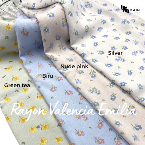 Jual Bahan Kain Rayon Valencia Motif Emilia per 0,5 meter - Biru - Kota ...