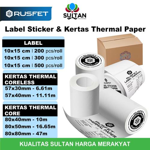 Jual Label Stiker & Kertas Thermal Printer Struk Kasir POS RUSFET DUS ...