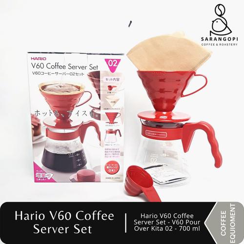 Jual Hario V60 Coffee Server Set - Pour Over Kit 02 -700 ml - Red ...