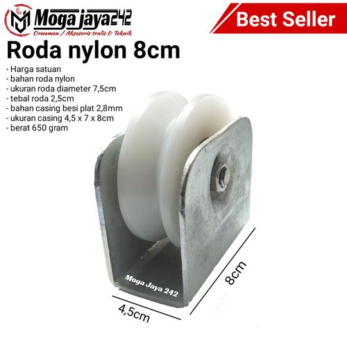 Jual roda nilon nylon 8cm roda bubut pintu gerbang dobel bearing - REL ...