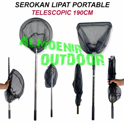 Jual serokan jaring ikan lipat teleskopik portable mancing besar ...