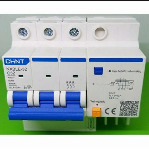 Jual CHINT RCBO ELCB+MCB NXBLE-32 3P 32A 30mA 6kA NON NETRAL PHASE TO PHASE - Jakarta Barat ...