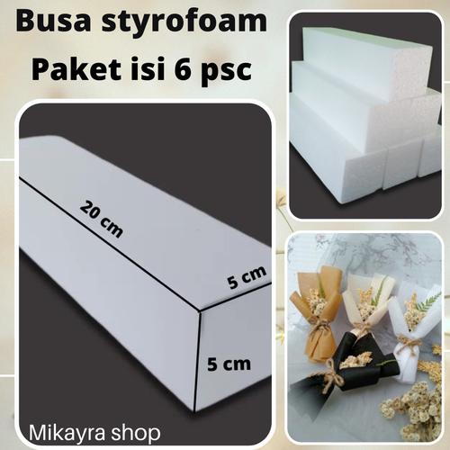 Jual BUSA STYROFOAM BALOK PAKET ISI 6 PCS/BUSA KERING/GABUS BUKET - putih 6 psc, 5x5x20cm - Kab ...