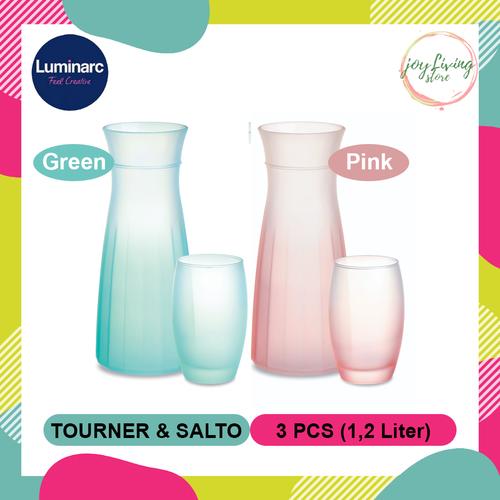 Jual Botol Minum Set Luminarc Tourner Jug 1 L + 2PC Salto Frost Original - Green - Kota ...