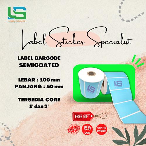 Jual LABEL STIKER BARCODE 100x50 mm DIRECT THERMAL 500 PCS WARNA - Biru ...