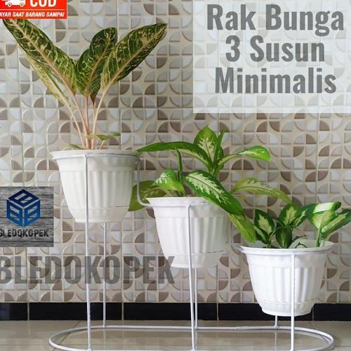 Jual Rak Tempat Pot Bunga Susun Standing Pot Tempat Tanaman Besi ...