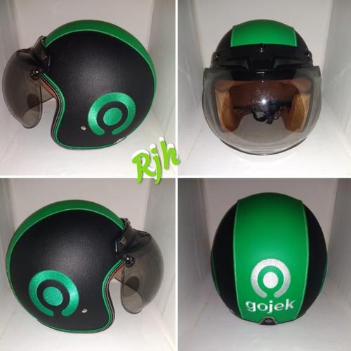 Jual helm bogo retro dewasa motif gojek bordir baru - Kota Bekasi ...