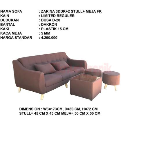 Jual SOFA MINIMALIS ZARINA 3 DDK + 2 STULL + MEJA FK BATAM AJA - Kota Batam - ZikriLektronik ...