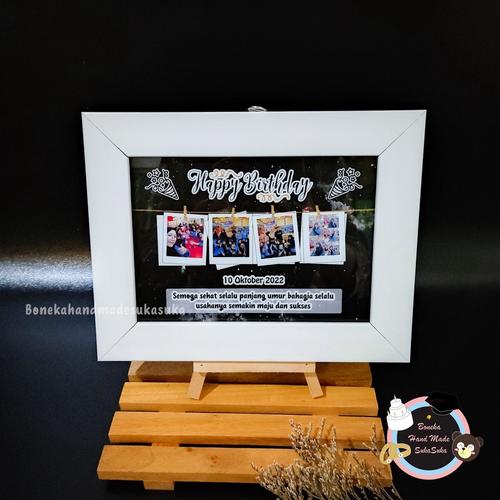 Jual Frame 22x17cm 2D Warna Putih Background Hitam Custom Foto dan ...