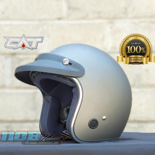 Jual Helm Retro Premium List Chrome Dewasa Polos SNI Original Merk CAT ...