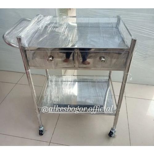 Jual Meja Instrumen 2 Rak 2 Laci Pipa Stainless Troly Medis Troli - Kab ...