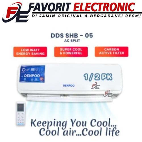 Jual DENPOO AC SPLIT PENDINGIN RUANGAN KAMAR 1/2 PK - CTL 05 UNITONLY ...