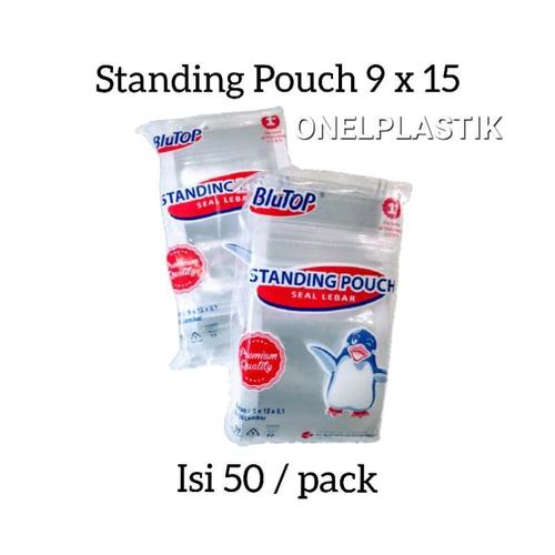 Jual Plastik Standing Pouch 9 x 15 / Plastik Klip Berdiri Blue Top 50 ...