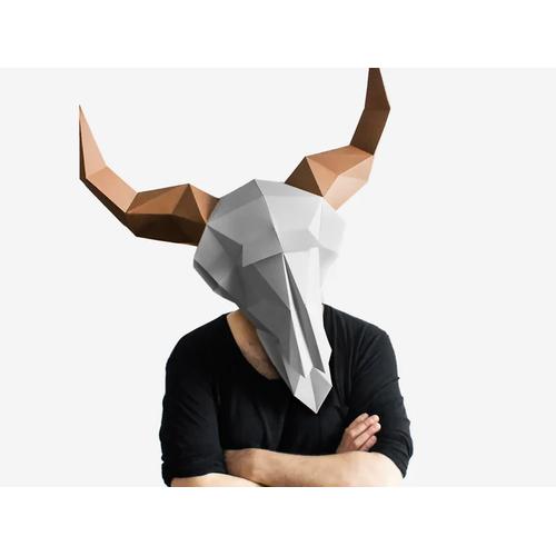 Jual Papercraft Topeng Jepang Bison Tengkorak Japan Mask Premium 3D ...
