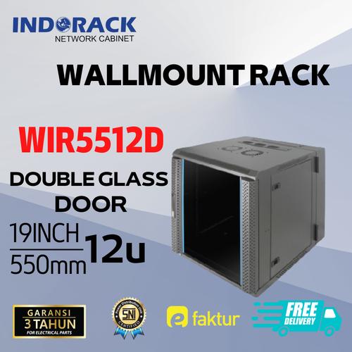 Jual Wallmount Rack INDORACK Double Door 12U Rack Depth 550mm WIR5512D ...