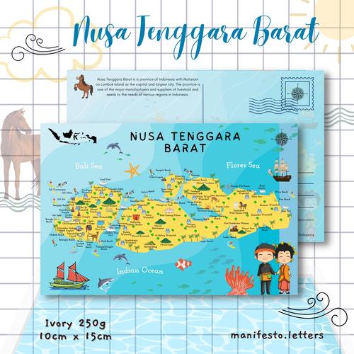 Jual Postcard Peta Tourism Provinsi | Kartu Pos Map Card Indonesia ...