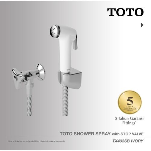 Promo TOTO Shower Spray WIth Stop Valve / Jet Shower TX403SB - Ivory ...