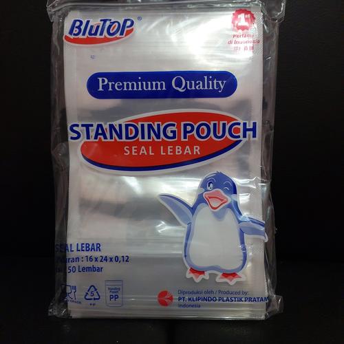 Jual Plastik Standing Pouch 16x24 / Plastik Klip Berdiri Blue Top 50 ...
