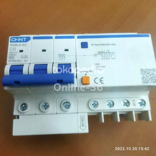 Jual Rcbo Chint 3P NXBLE-63 Tanpa (N) 3P16A ,3P25A ,3P32A sensitivitas ...