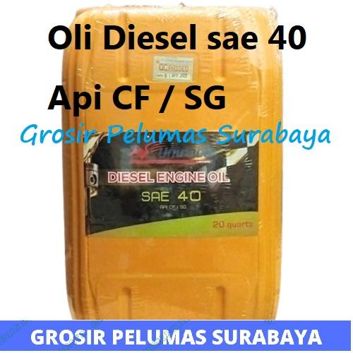 Jual Oli Mesin Diesel sae 40 Api CF UNIRACE Diesel Engine oil jerigen ...