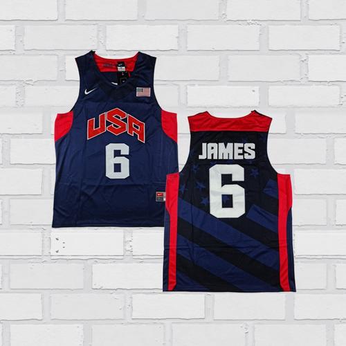 Jual Baju Jersey Basket Swingman NBA Lebron James USA Basketball Navy ...