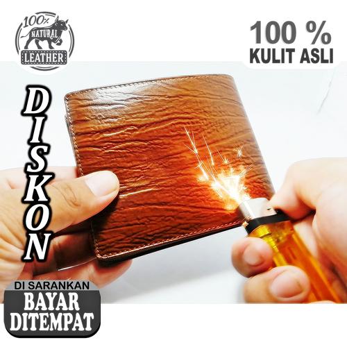 Jual Dompet Kulit Asli 100% Kulit Sapi TAHAN API Kulit Motif Serat Kayu ...