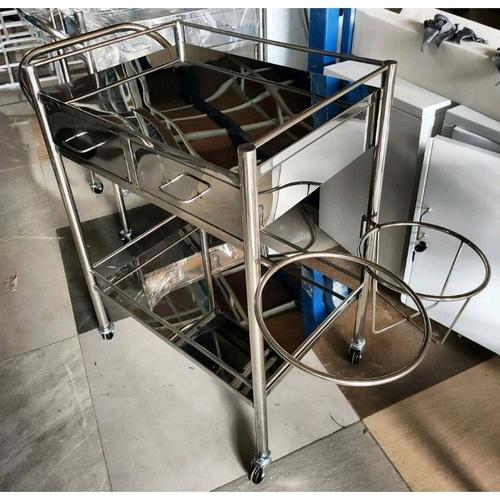 Jual Meja Instrumen 2 Rak 2 Laci Pipa Stainless Troly Dressing Troli Rs ...