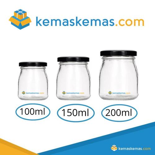 Jual 200ml Botol Jar Kaca Puding Toples Kaca Selai Madu + Tutup Metal ...
