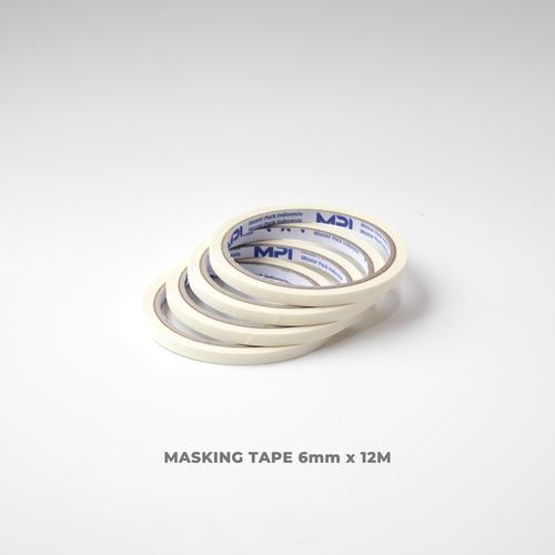 Jual Masking Tape 6mm x 12 meter MPI - Lakban Kertas 6mm x 12 meter MPI ...