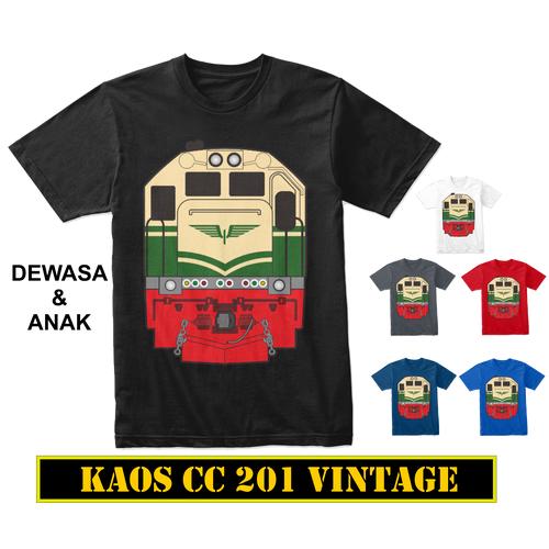 Jual KAOS KERETA API CC 201 VINTAGE LOKOMOTIF DEWASA DAN ANAK - Biru, L TK - Kota Yogyakarta ...