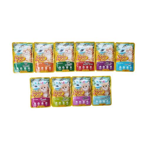 Jual Makanan kucing Super Cat sachet 85gr Super Cat pouch 85gr Wet food ...