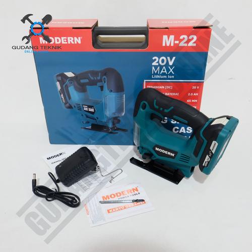 Jual Mesin Gergaji Jigsaw BATERAI 20V M22 MODERN / Jig Saw CORDLESS ...
