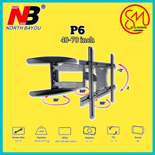 Promo NB P6 Bracket TV LCD LED Breket Brecket North Bayou NBP6 45-75 ...