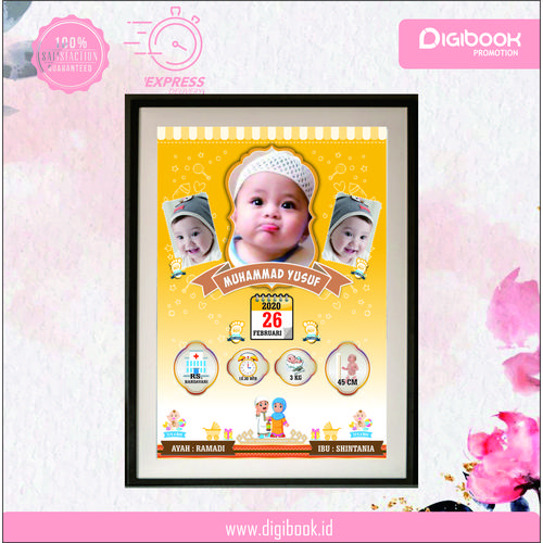 Jual POSTER BIODATA KELAHIRAN BAYI / WALL DECOR CUSTOM POSTER BABY BORN ...