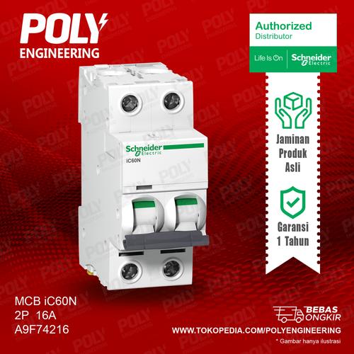 Jual MCB 6kA IC60N 2P 16A SCHNEIDER A9F74216 - Kota Semarang - Poly Engineering | Tokopedia