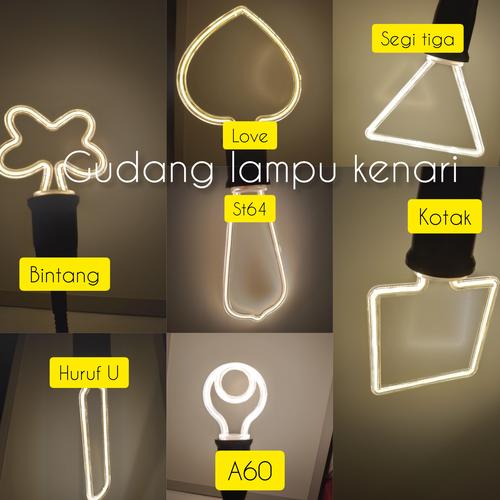 Jual LAMPU FILAMEN LED EDISON BENTUK LOVE BINTANG 4WATT E27 KUNING ...