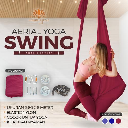 Jual Yoga Swing / Swing yoga / Kain Yoga / Tali Hammock - Maroon - Kota ...
