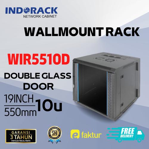 Jual Wallmount Rack INDORACK Double Door Rack 10U Depth 550mm WIR5510D ...